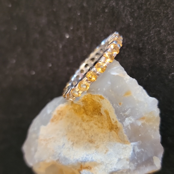 Jewelry | Citrine And Sterling Silver Eternity Band | Poshmark